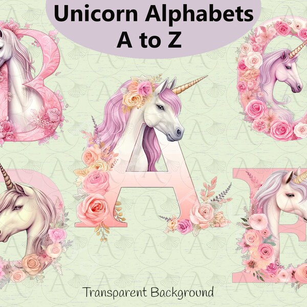 Unicorn Alphabet - Etsy