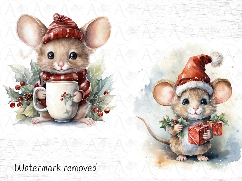 Christmas Mouse Clipart Christmas Mouse JPG Collection - Etsy