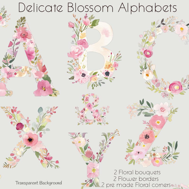 Floral Alphabet - Etsy