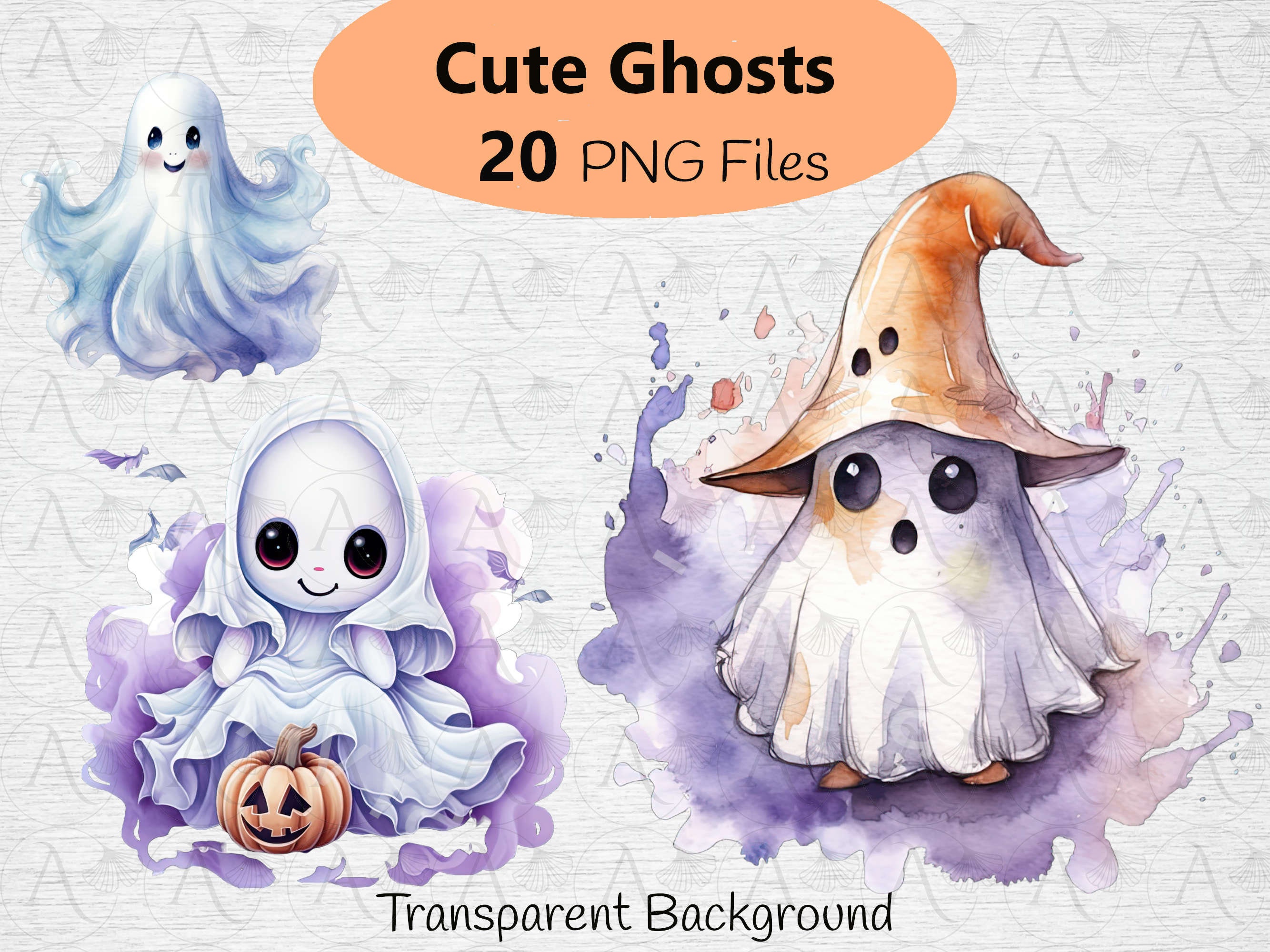 Cute Ghost PNG Halloween PNG Spooky Season Clipart Bundle - Etsy