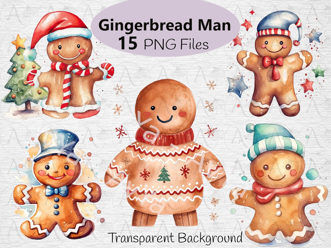 Gingerbread Man Clipart , Christmas Cookie, Christmas PNG -card Making ...