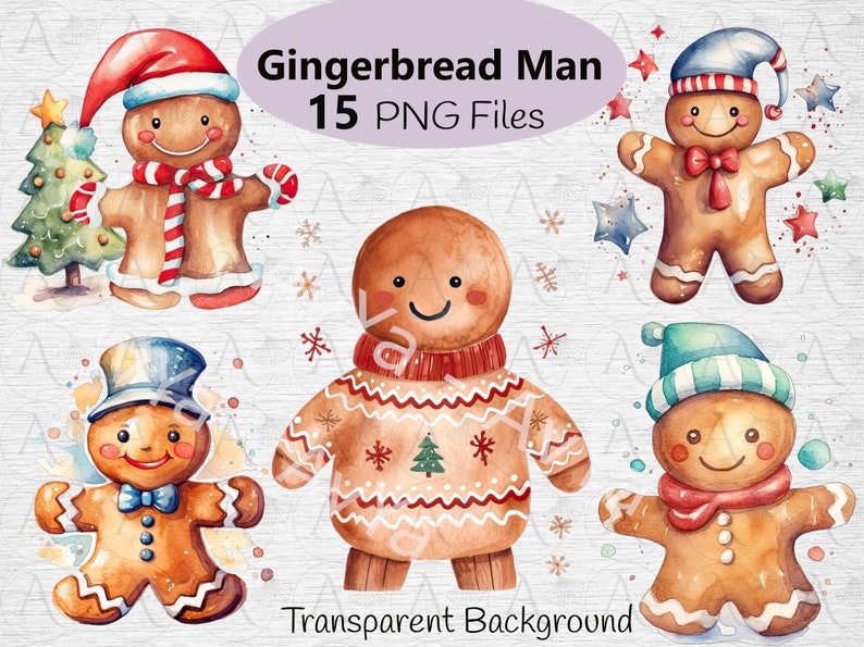 Gingerbread Man Clipart , Christmas Cookie, Christmas PNG card Making ...