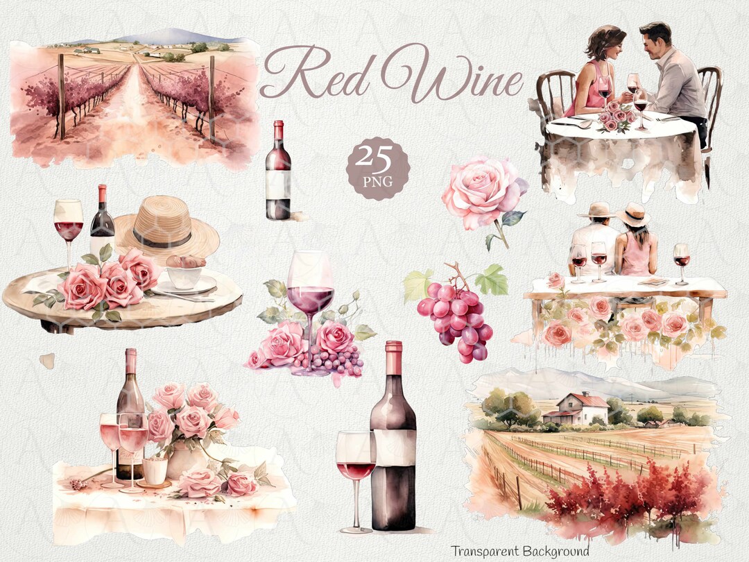 Whimsical Red Wine Theme Wedding Red Wine Winery Perfect for DIY ...