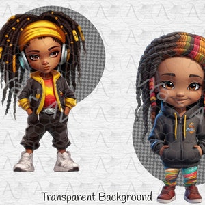 Reggae Girl, Hip Hop Chibi Doll - Black Woman Art ,african American Png ...