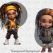 Reggae Girl, Hip Hop Chibi Doll - Black Woman Art ,african American Png ...