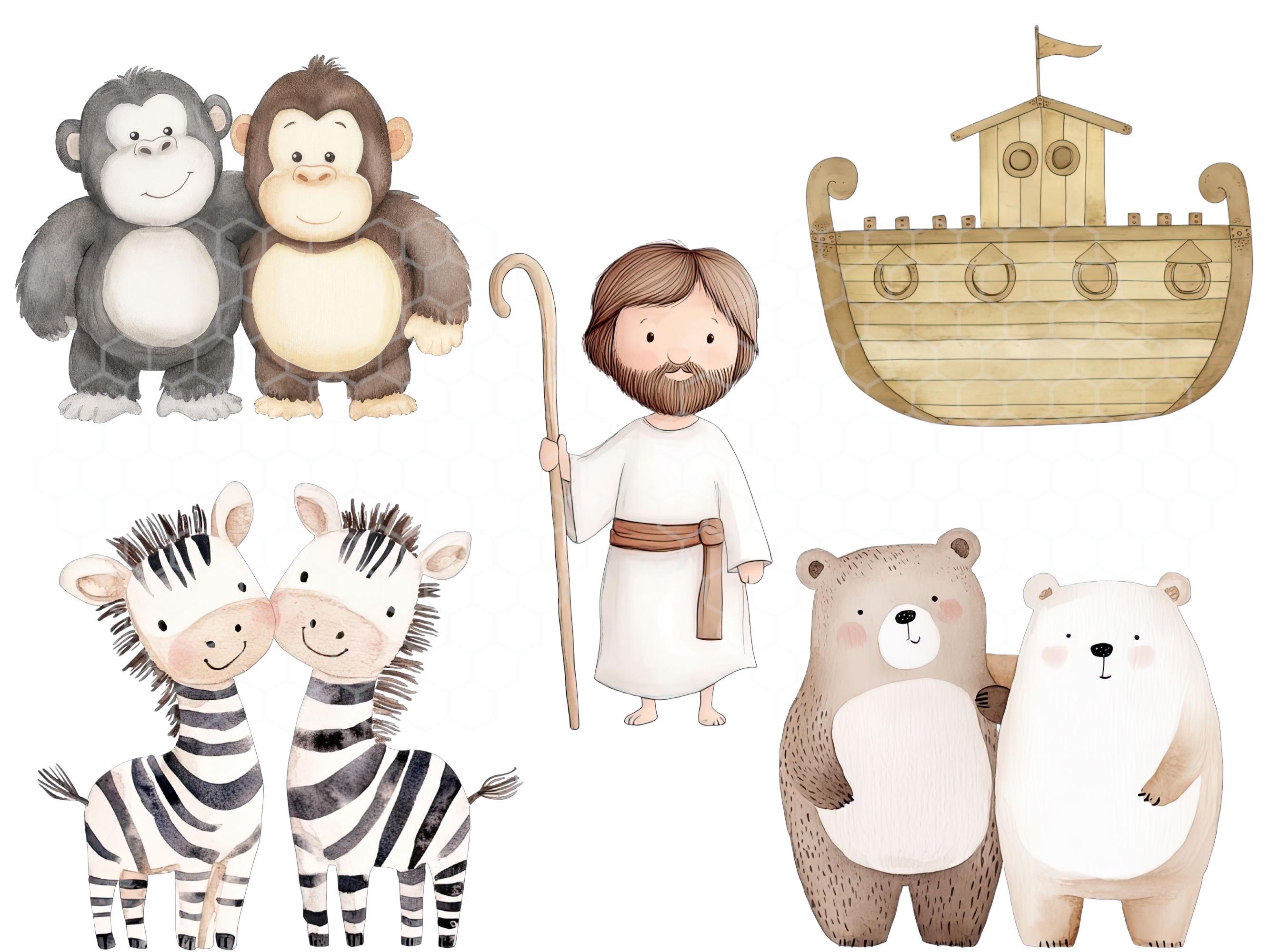 Noah's Ark Clipart, Nursery Decor, Christian Bundle, Nursery Decor ...