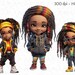 Reggae Girl, Hip Hop Chibi Doll - Black Woman Art ,african American Png ...