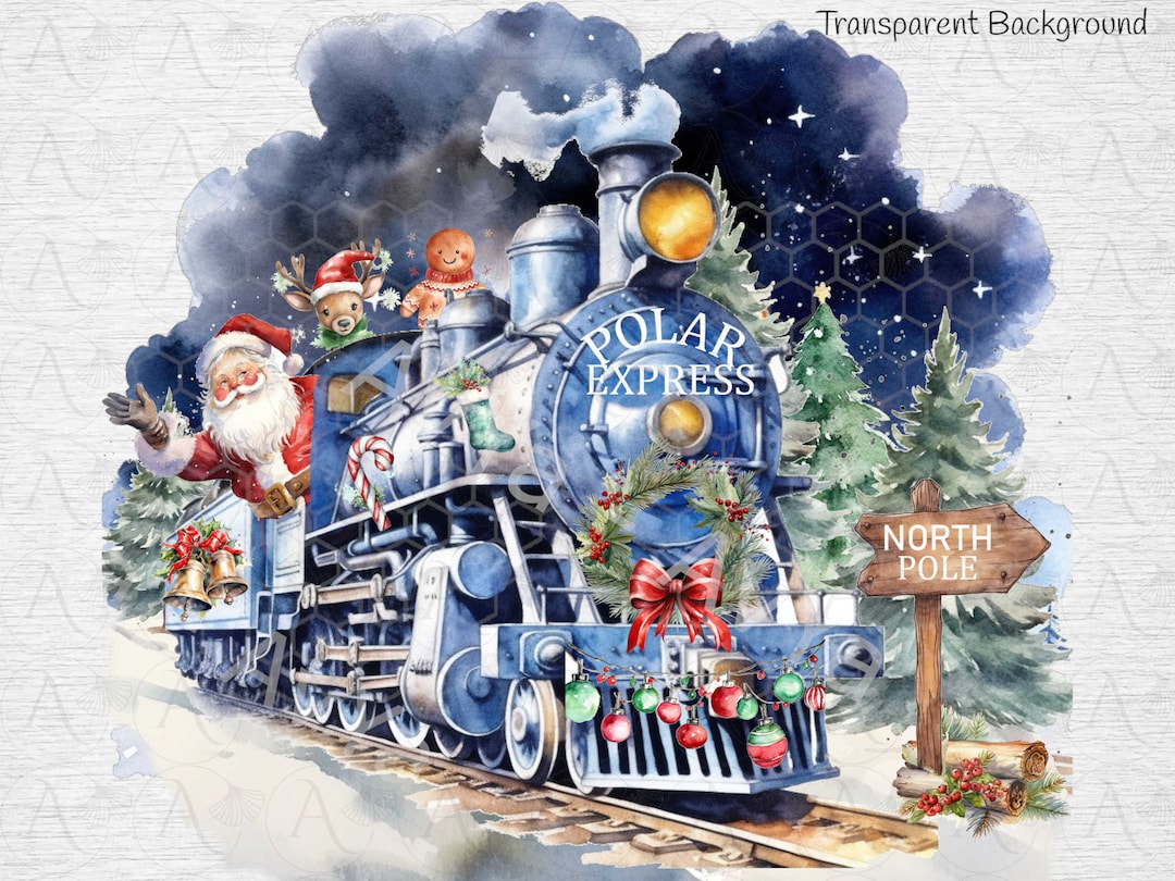 North Pole Express , Santa Train - Santa North Pole Design, Christmas ...