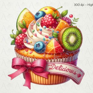 Sweet Treats Clipart Set - 23 PNG Cupcakes Desserts Bakery -birthday ...