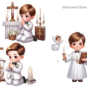 First Holy Communion Boy, Baptism Clipart, Religious Card Making ...