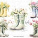 Whimsical Spring Rain Boots Clipart Spring Garden PNG Watercolor ...