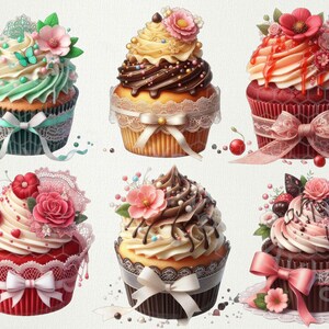 Sweet Treats Clipart Set - 23 PNG Cupcakes Desserts Bakery -birthday ...
