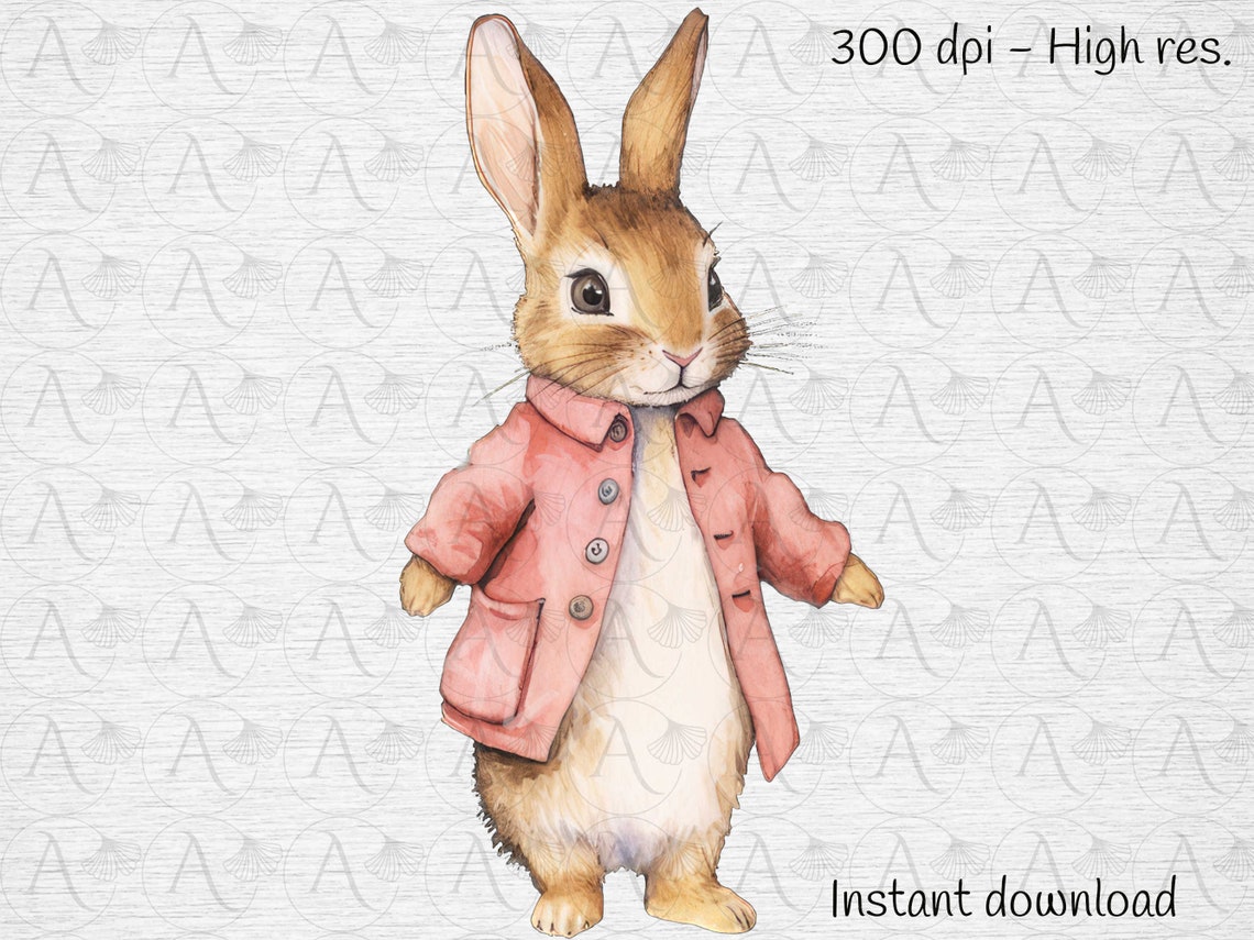 Flopsy Bunny Rabbit PNG: Watercolor Clipart (digital Download) - Etsy