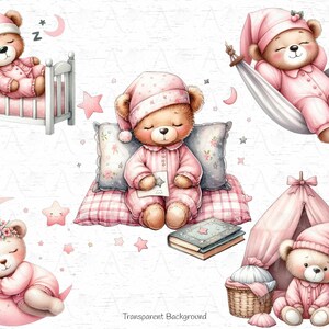 Pink Sleepy Teddy Bear Clipart, Pink Teddy Bear Clipart, Teddy Bear ...