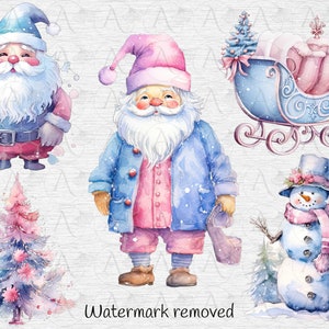 Pink Blue Christmas Clipart, Pastel Christmas Bundle, Pink Christmas ...