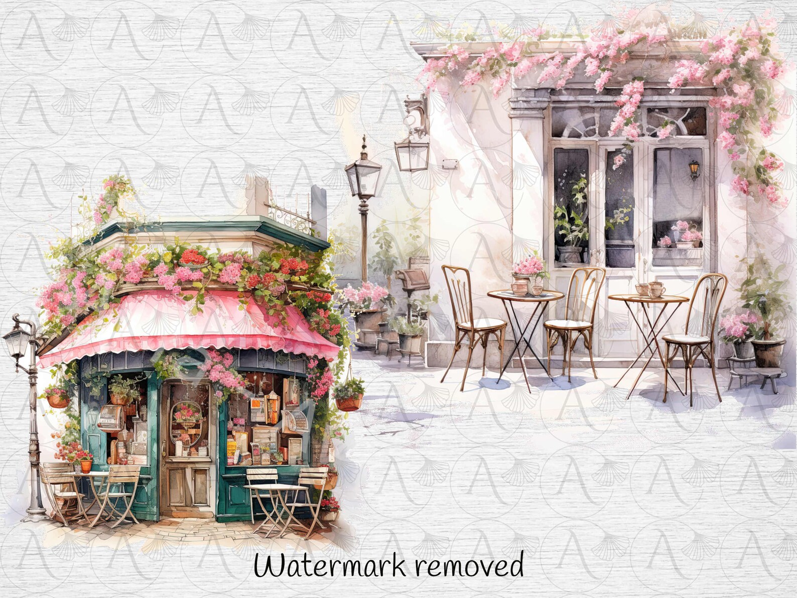 Spring Coffee Shop Clipart Cafe Clip Art Romantic French - Etsy