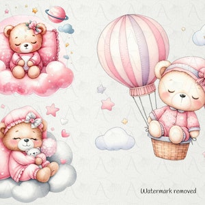 Pink Sleepy Teddy Bear Clipart, Pink Teddy Bear Clipart, Teddy Bear ...