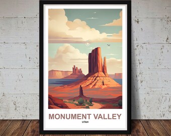 Monument Valley Vintage-style Travel Poster 8x10 12x18 18x24 - Etsy
