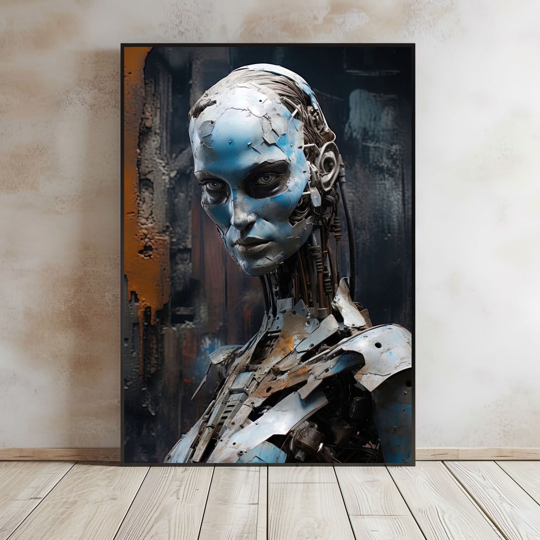 Dystopian Cyborg Poster Print, Moody Wall Decor, Industrial Style Decor ...