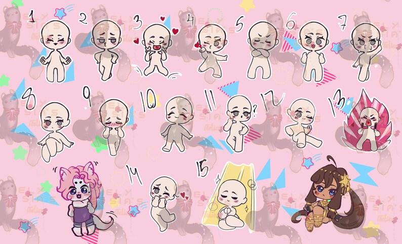 Custom Chibi Cute YCH Emotes, Custom Cute Emotes for Your Twitch or ...