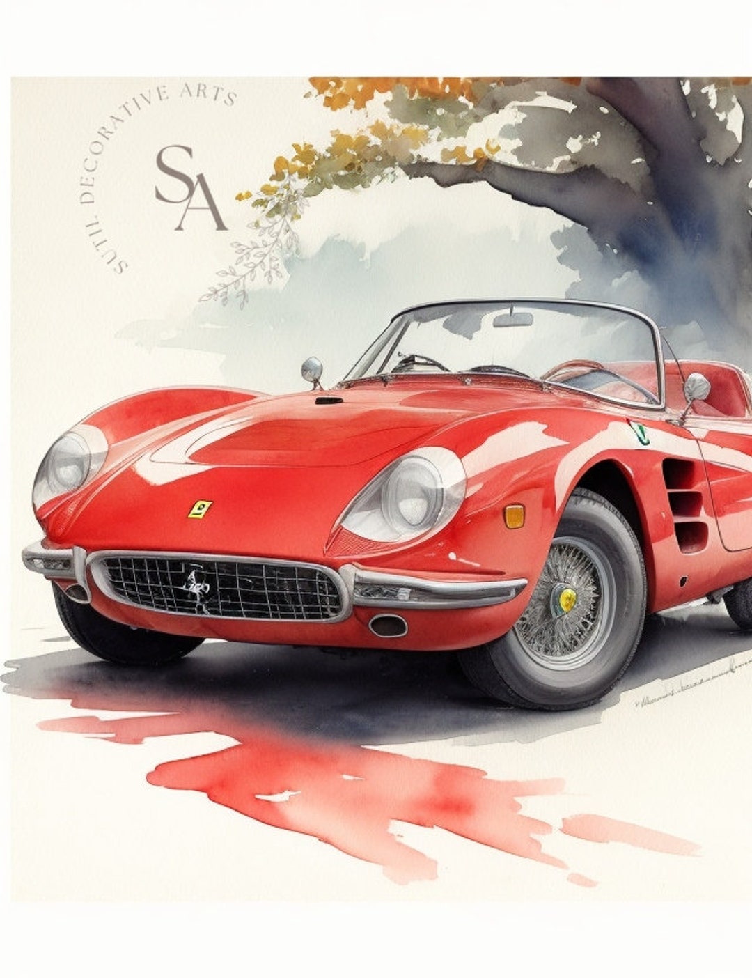 Ferrari Passion: A Red Supercar in Digital Poster Print - Etsy