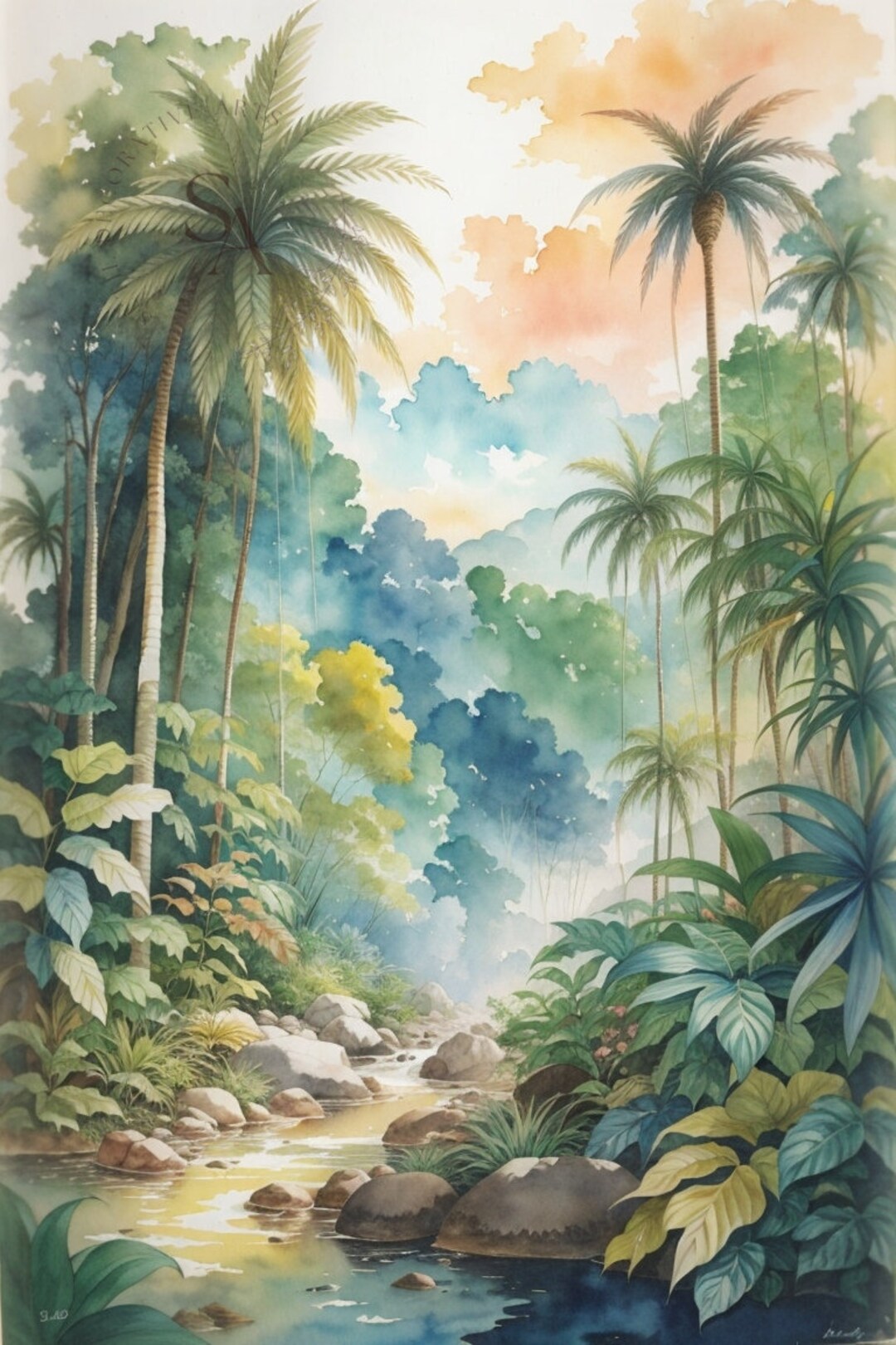 Tropical Wilderness: Jungle Landscape Digital Poster Print - Etsy