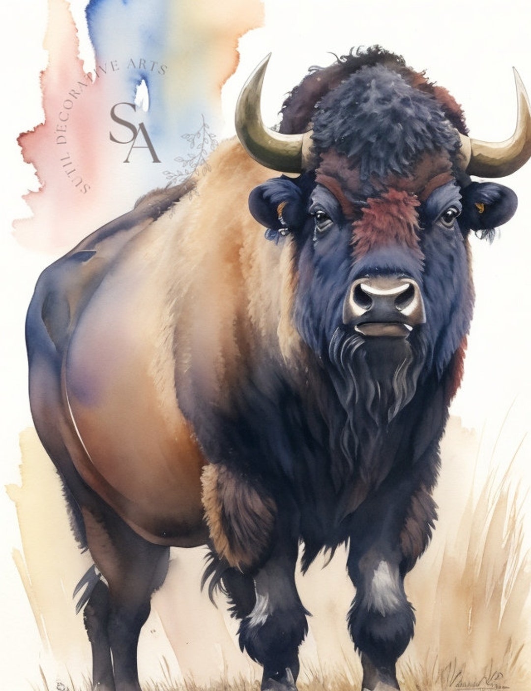Wild Beauty: A Bison's Majesty in Digital Poster Print - Etsy