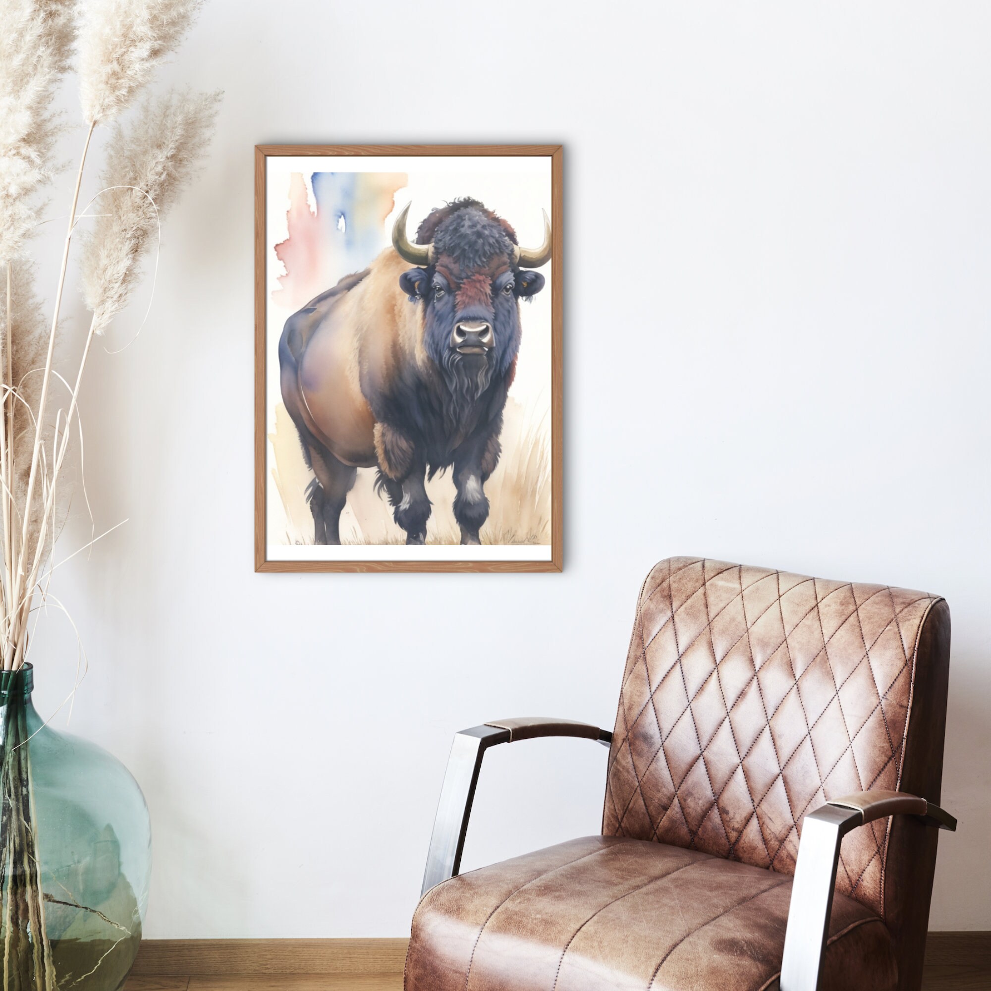 Wild Beauty: A Bison's Majesty in Digital Poster Print - Etsy