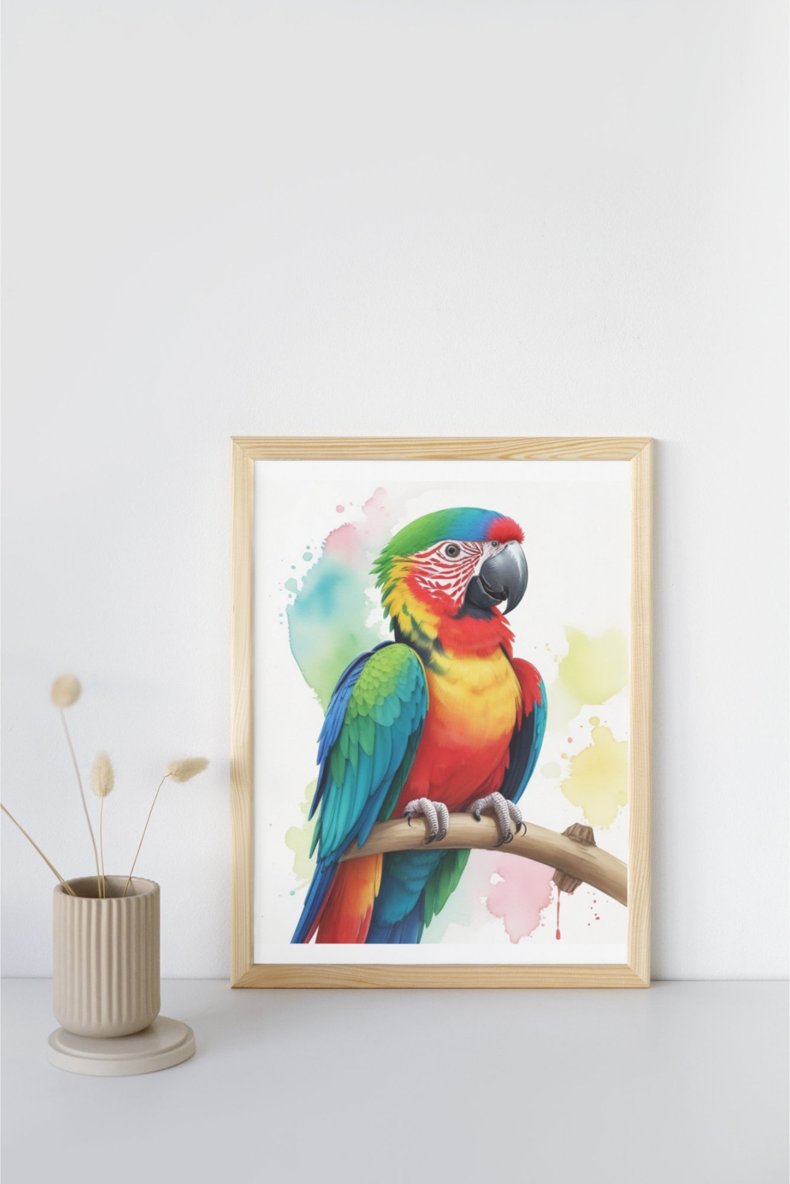 Tropical Brilliance: A Colorful Parrot in Digital Poster Print - Etsy