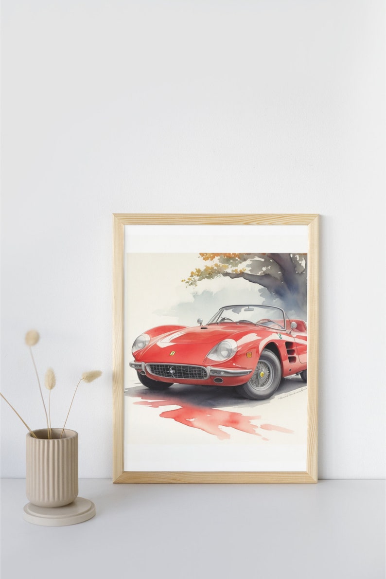 Ferrari Passion: A Red Supercar in Digital Poster Print - Etsy