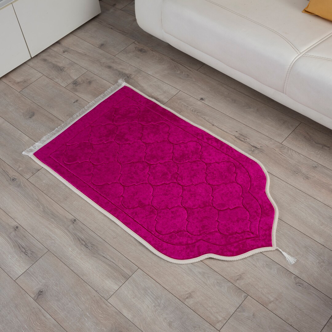 Personalized Thick Prayer Rug, Luxury Plush Sejadah, Islamic Janamaz ...