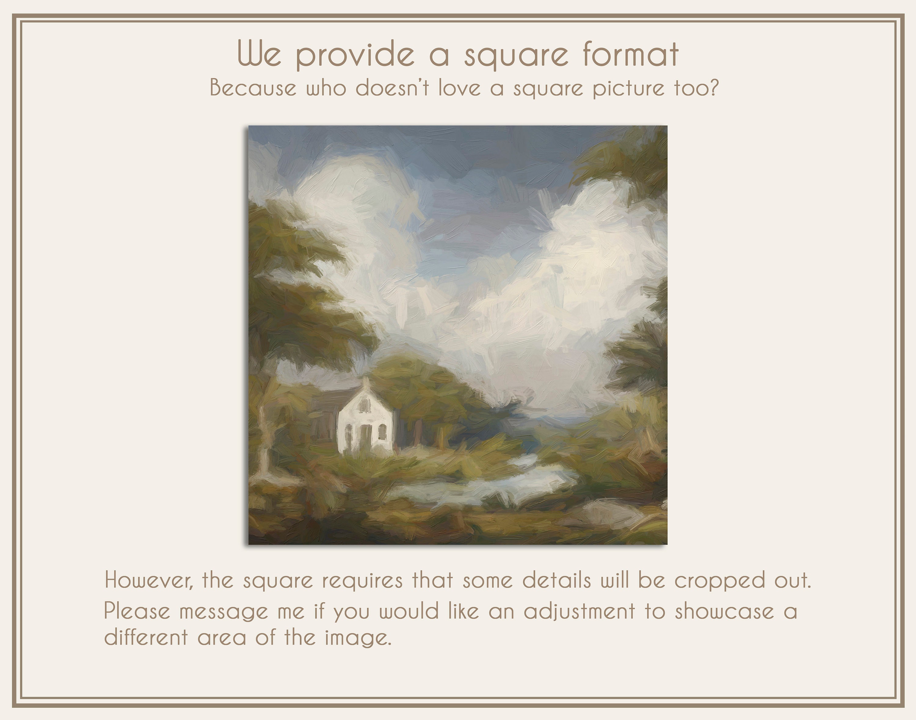 Muted Green Cottage Landscape Wall Art/ Vintage English Country Oil ...