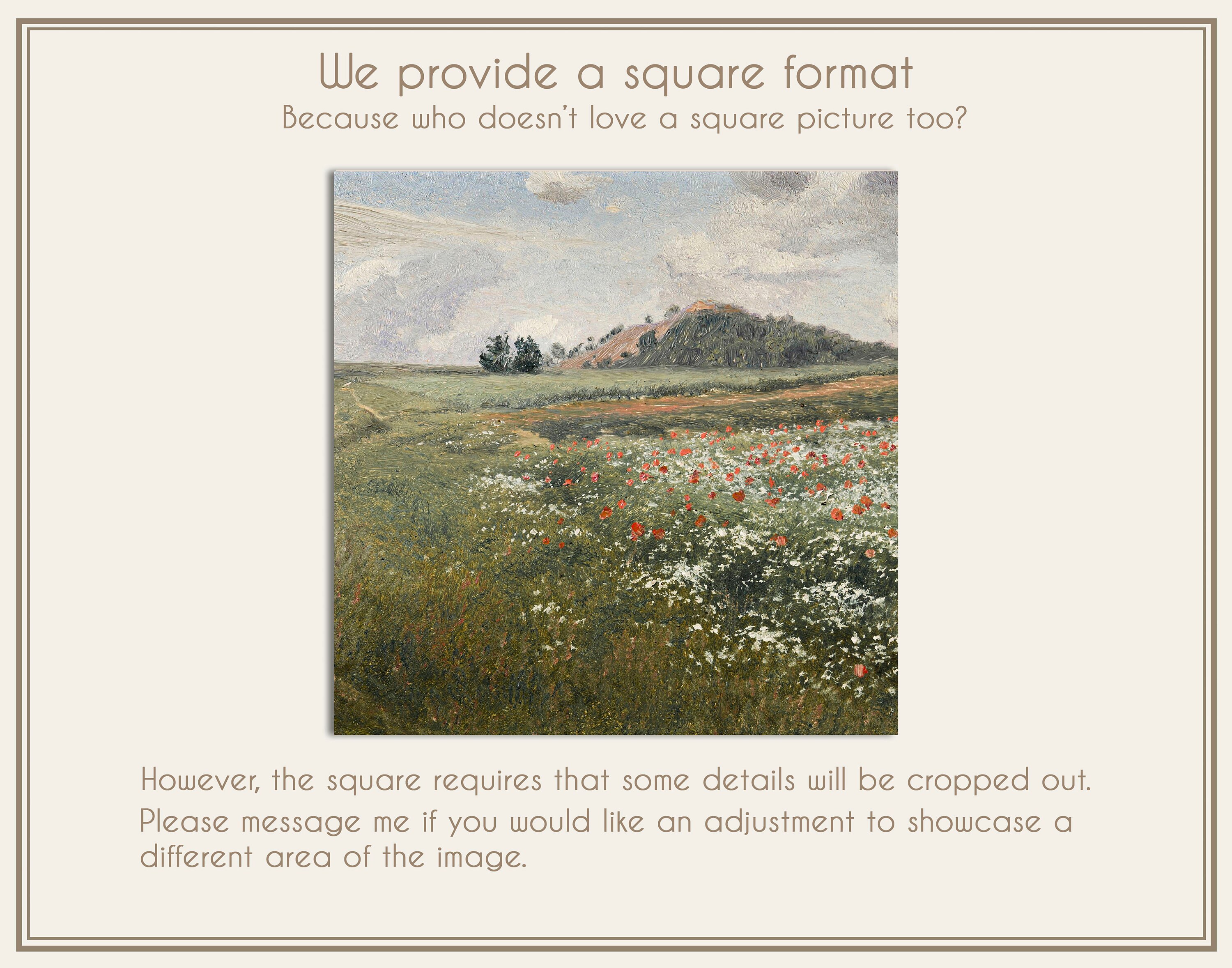 Vintage Meadow in Summer Antique Painting/ Country Hillside Covered ...