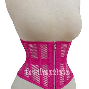 Heavy Duty Costume Mesh Front Zip Steel Boned Mesh Corset , Waist ...
