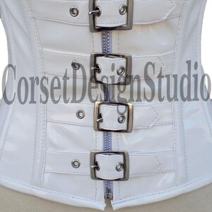 Buckle Corset Waist Trainer Steel Boned Pvc Underbust Waspie Cincher ...