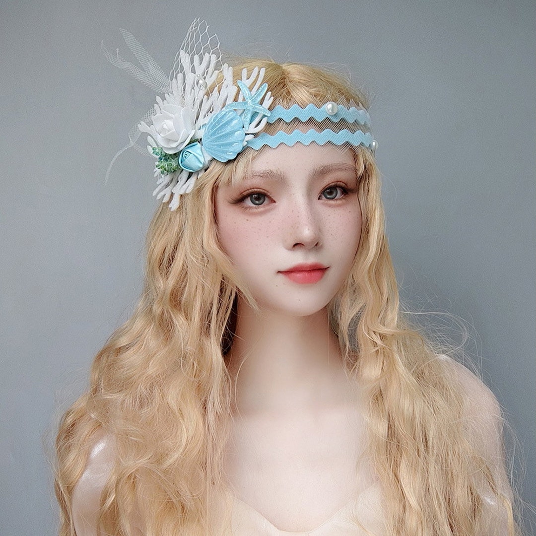 Mermaid Headband Flower Shell Headband Masquerade Headband - Etsy