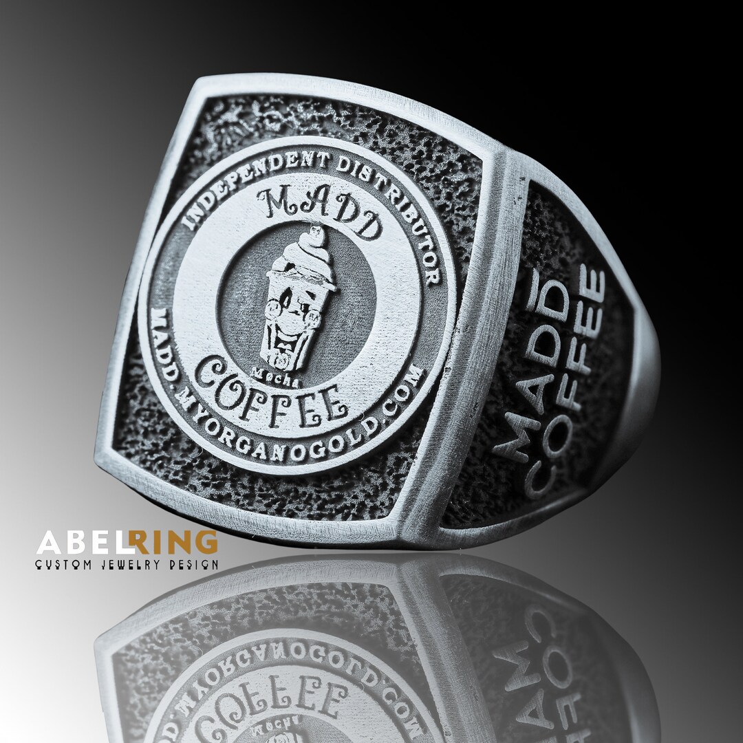 Custom Corporate Logo Signet Ring Gift for Mens, Custom Design Ring ...