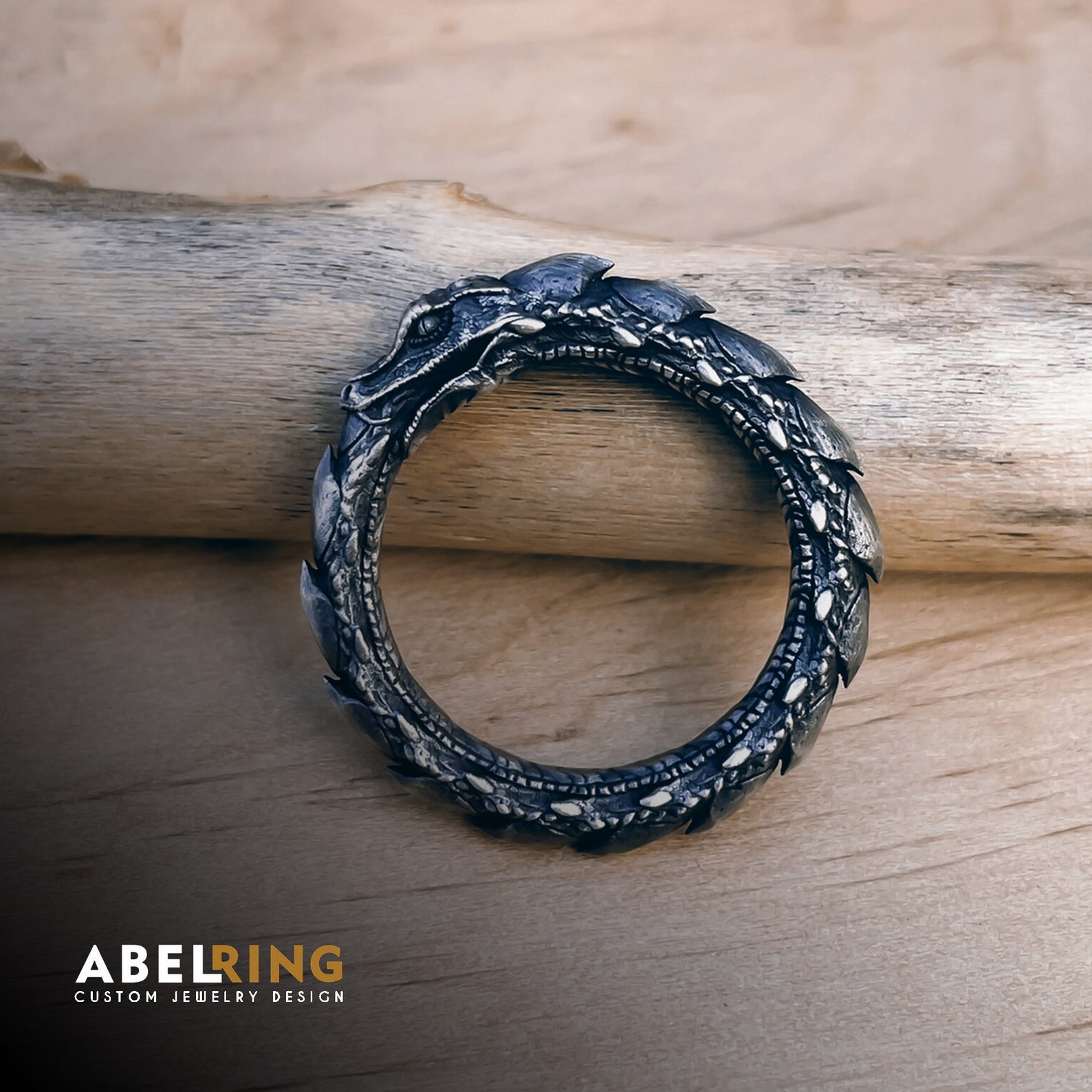 Sterling Silver Ouroboros Dragon Handmade Men Ring, Ouroboros Serpent ...