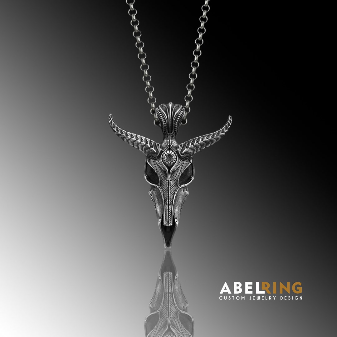 Satanic Lucifer Baphomet 925 Sterling Silver Necklace, Occult Satanic ...