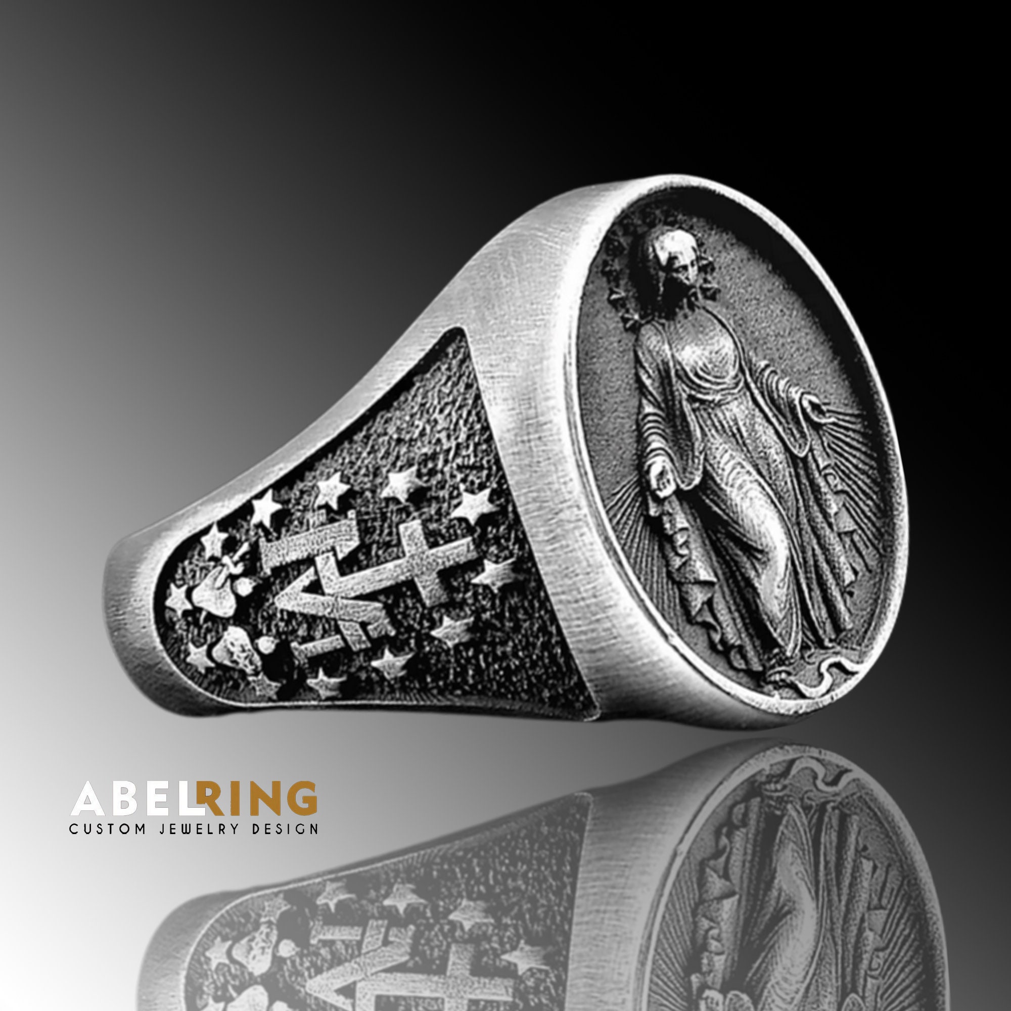 Virgin Mary Miraculous Silver Ring Christian Virgin Mary Women Gifts ...