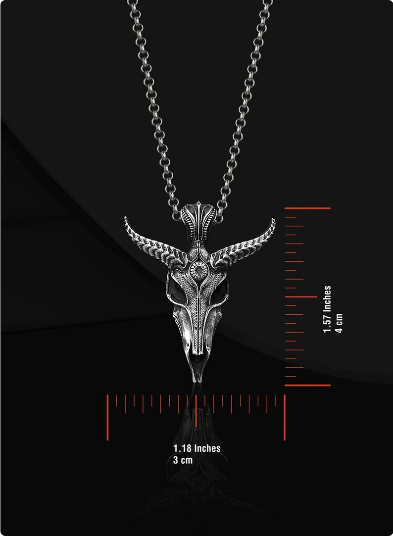 Satanic Lucifer Baphomet 925 Sterling Silver Necklace, Occult Satanic ...