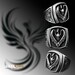 Winged Phoenix Square Sealed Silver Rings for Men, Silver Phoenix Bird ...