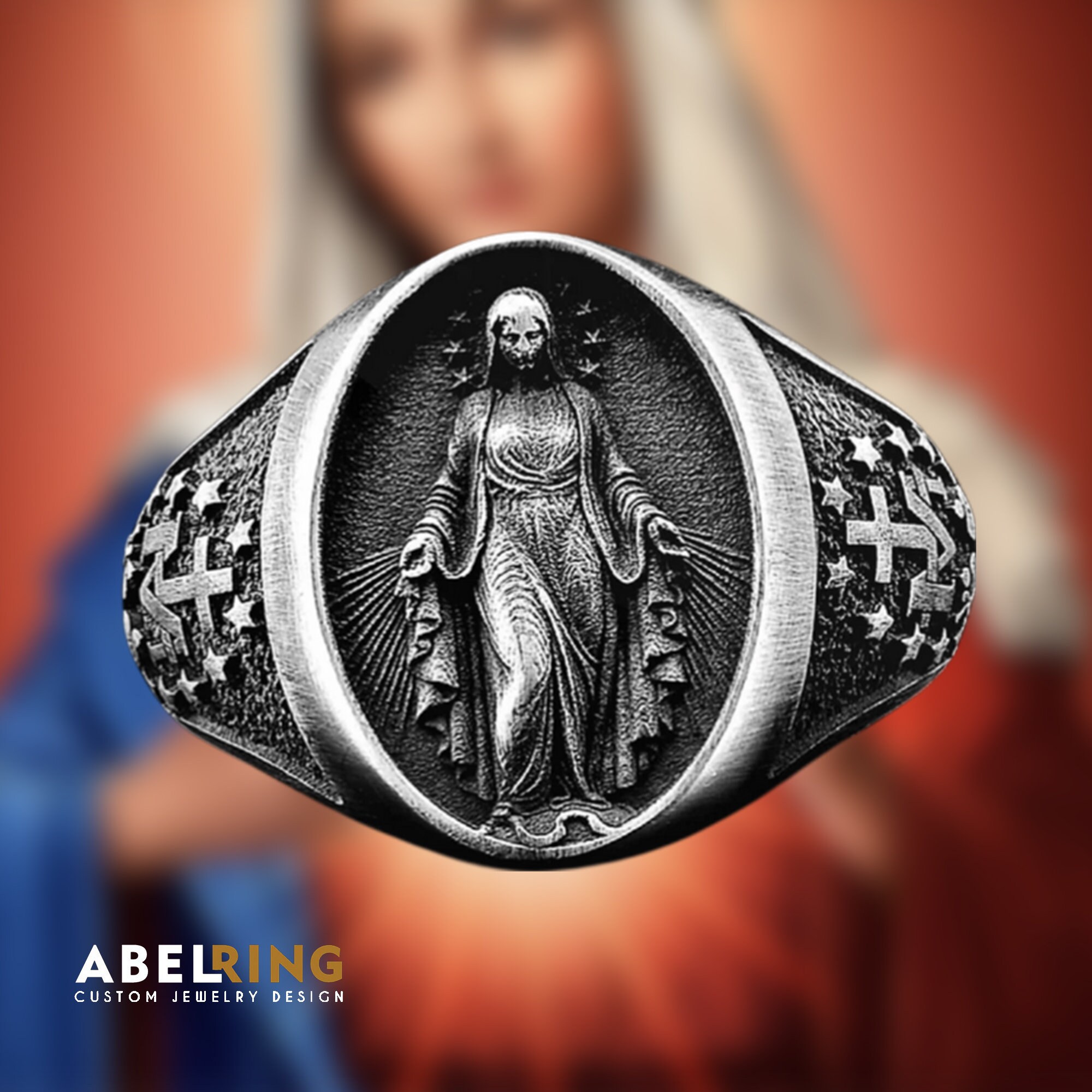 Virgin Mary Miraculous Silver Ring Christian Virgin Mary Women Gifts ...