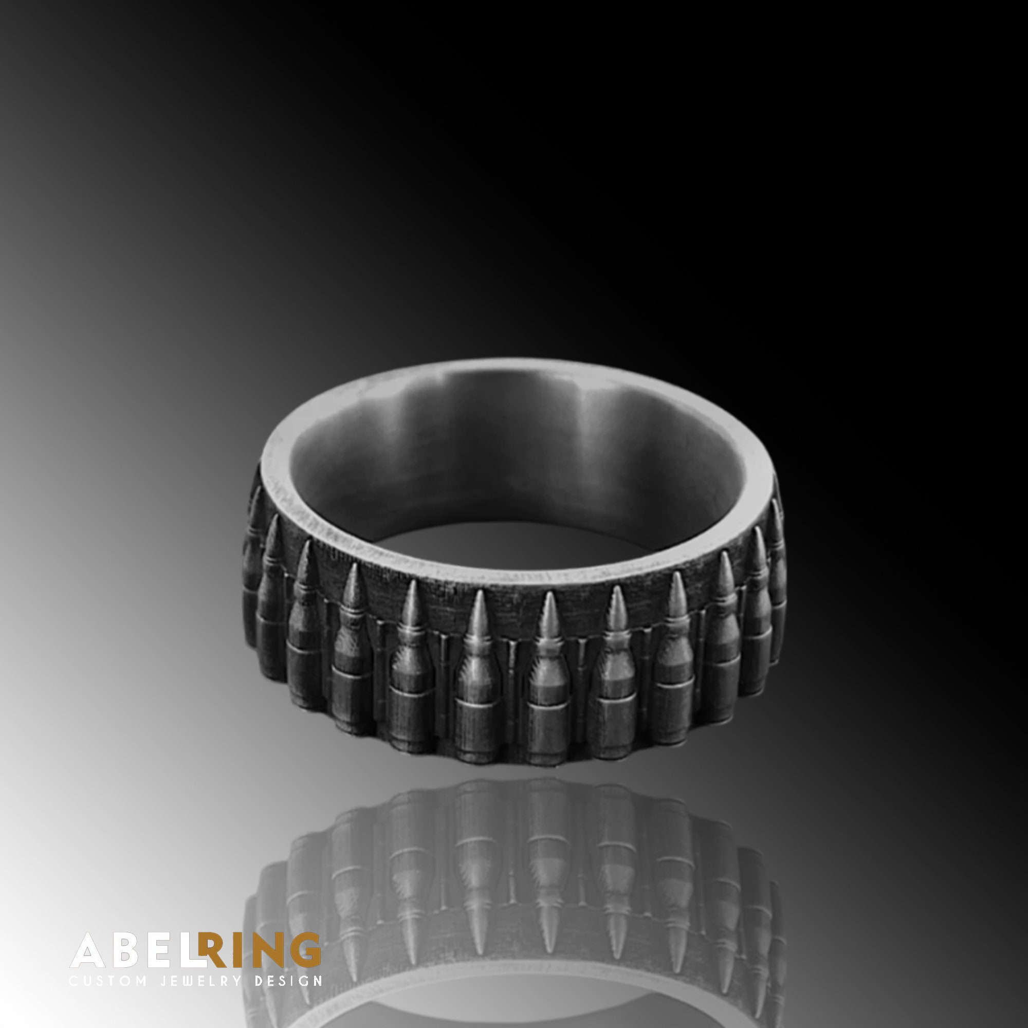 Unique Silver Bullet Wedding Ring for Men, Unique Soldier-inspired ...