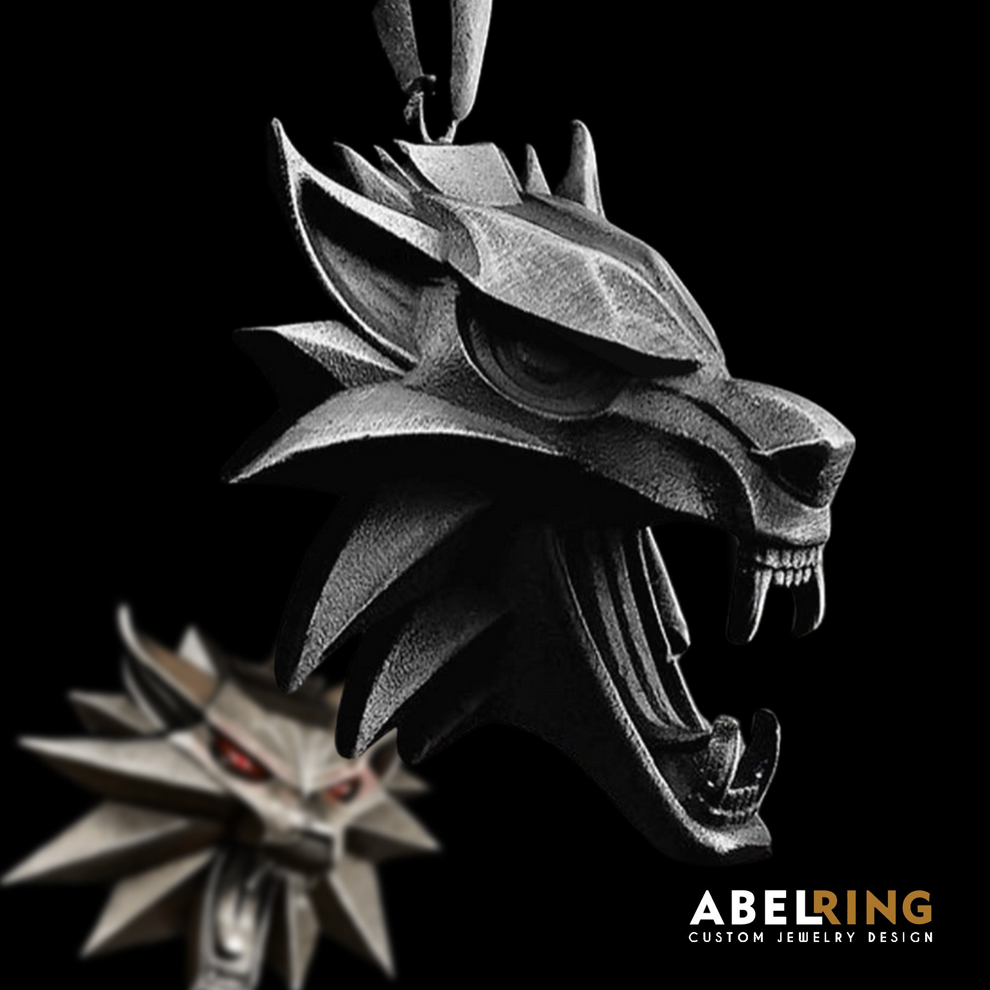 White Wolf Witcher Necklace, Silver Wild Wolf Necklace, Wild Wolf ...