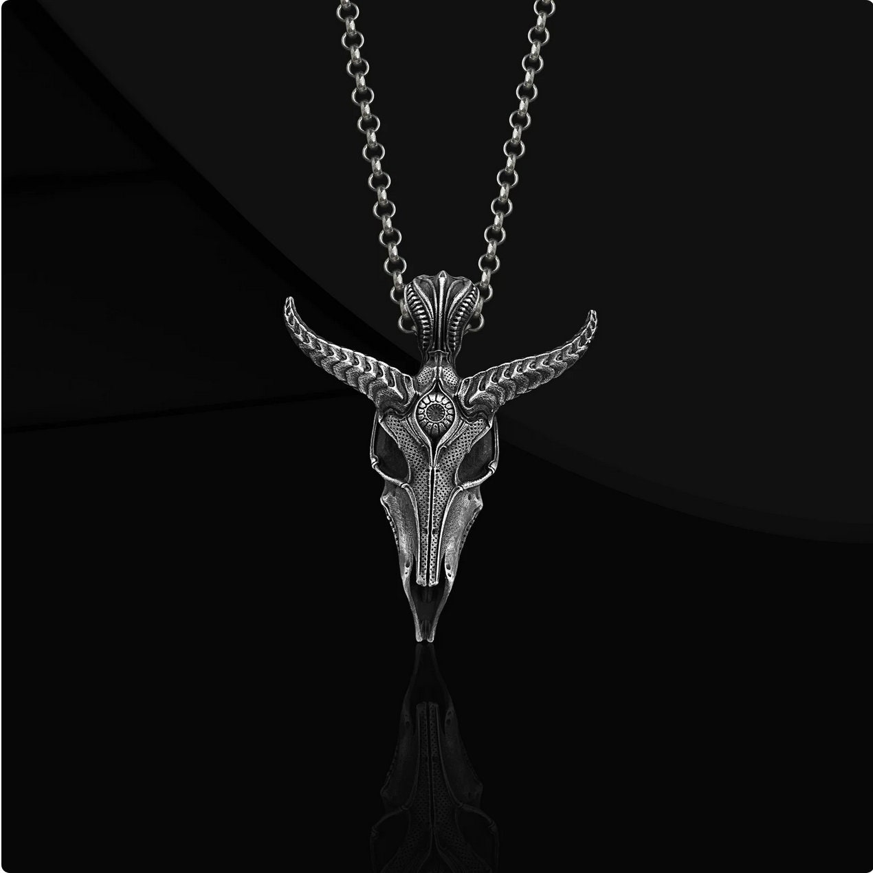 Satanic Lucifer Baphomet 925 Sterling Silver Necklace, Occult Satanic ...