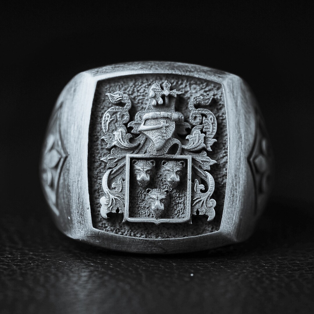 Handmade Custom Design Family Crest Ringcoat of Arms Ring for - Etsy