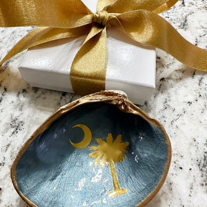 South Carolina Shell Trinket Dish Beach Decor Coastal Shell Palmetto ...