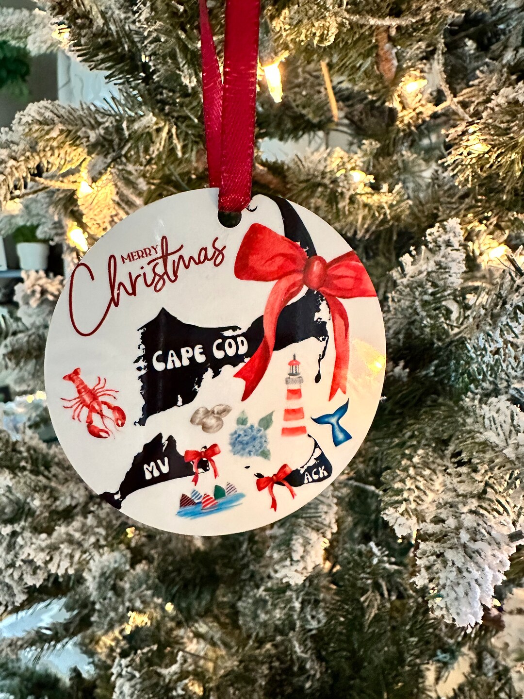 Cape Cod Islands Ornament Christmas Cape Cod Keepsake Nantucket Marthas ...