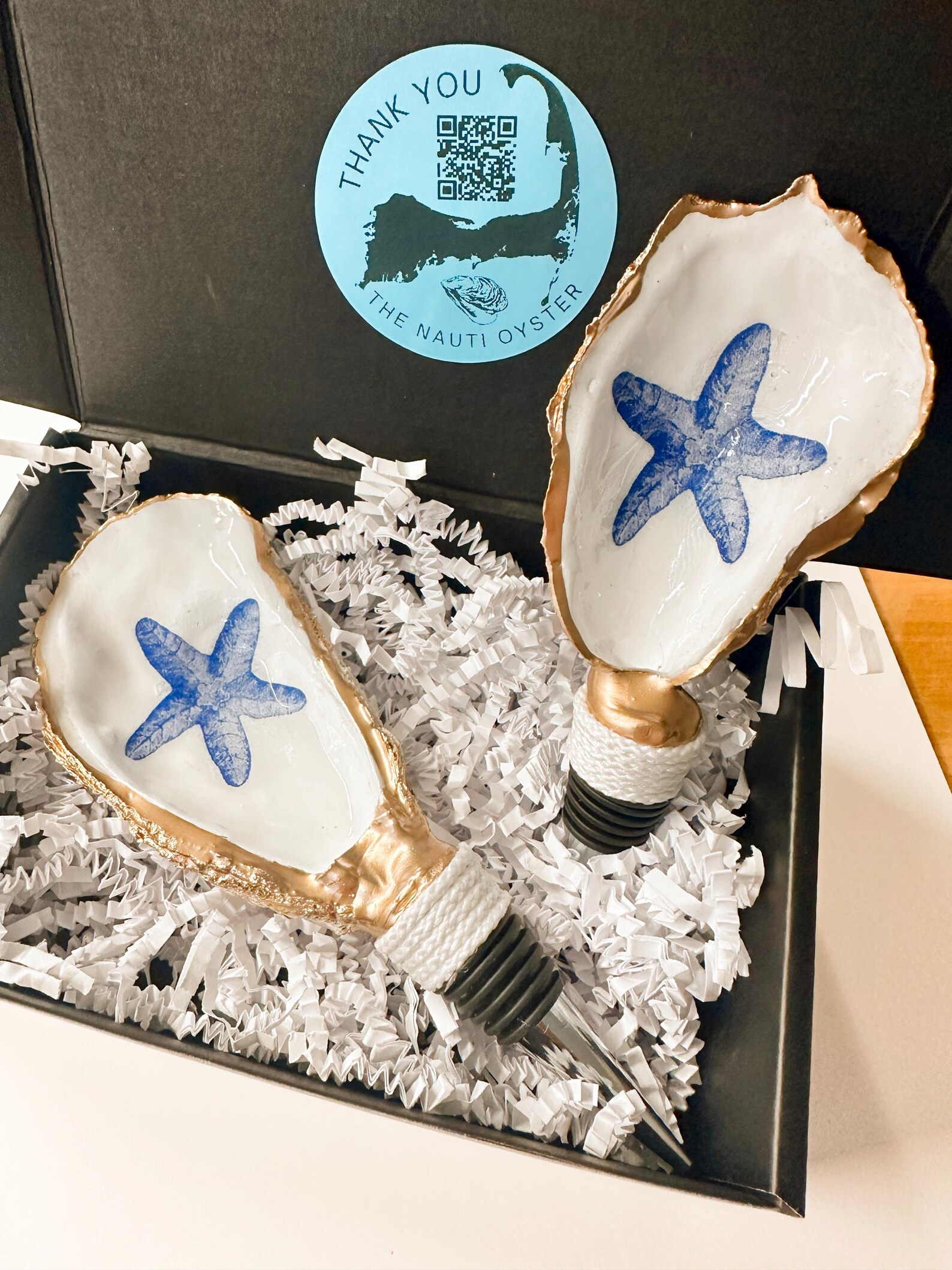 Coastal Oyster Wine Stopper Shell Something Blue Mom Gift Nautical ...